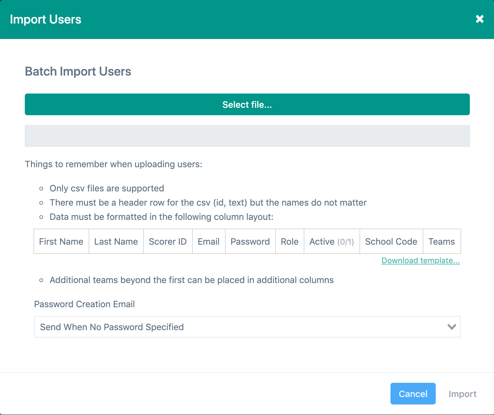 Import Users – OSCAR Support