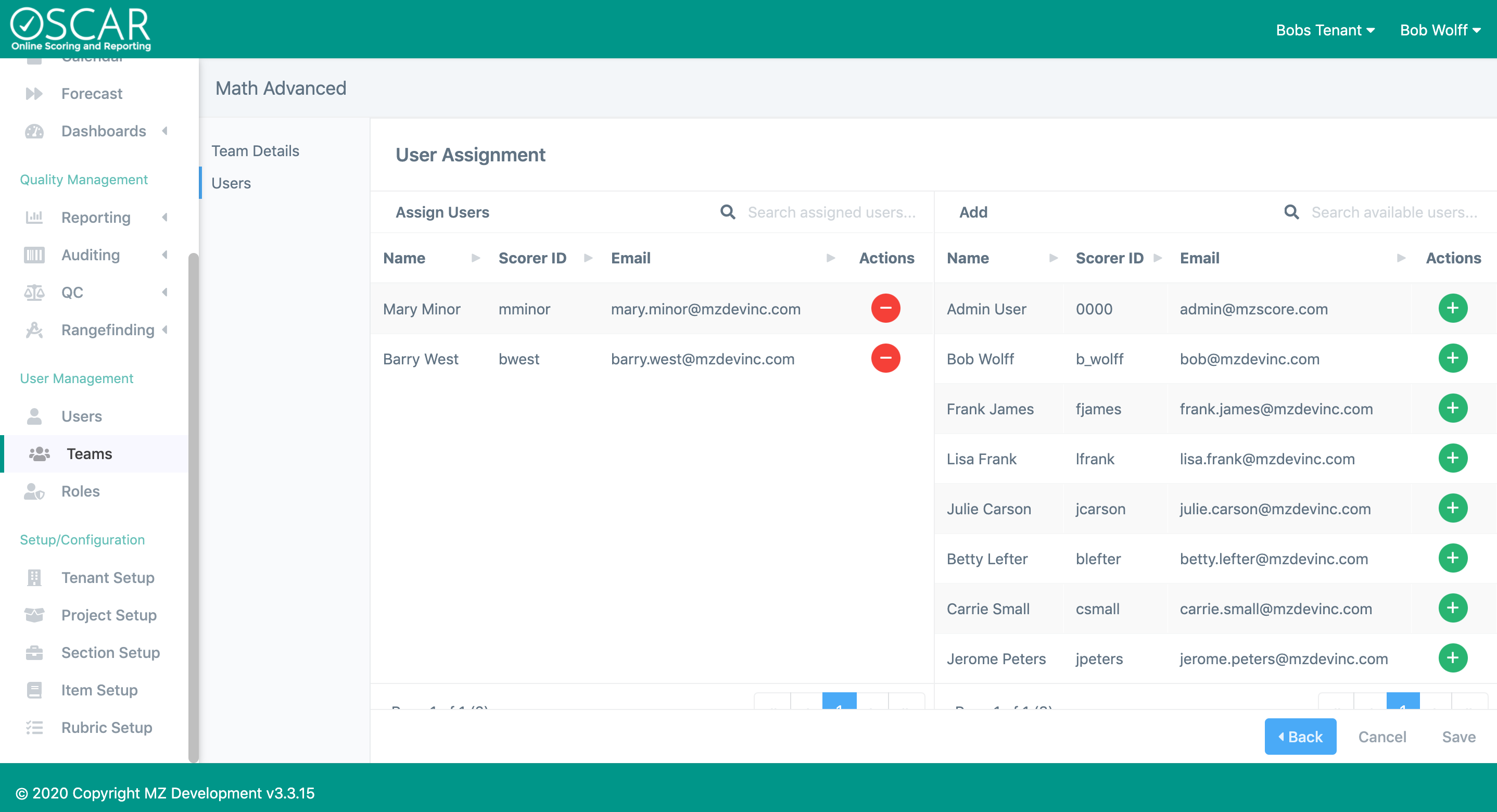 Add New Team – OSCAR Support